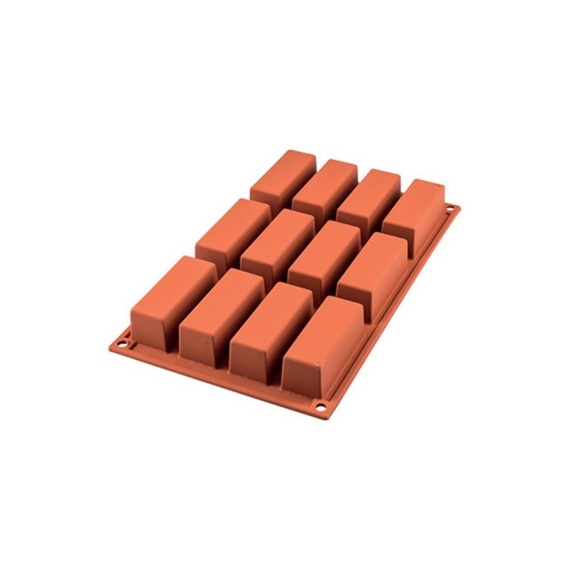 Molde 12 de mini cake rectangular de silicona platino